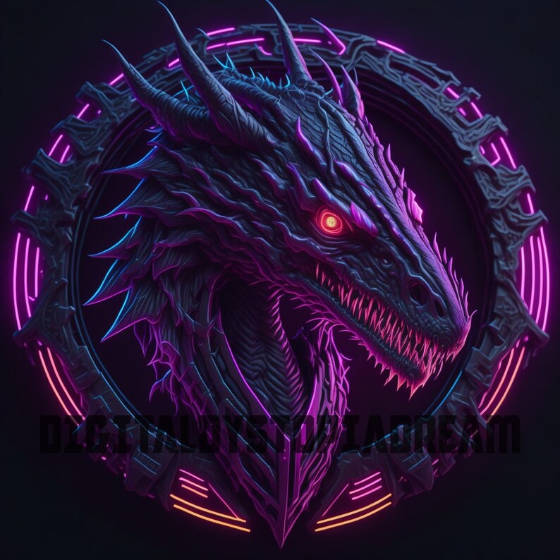 Cyberpunk Dragons Twitch Sub Badges and Bit Badges for Streamers ...