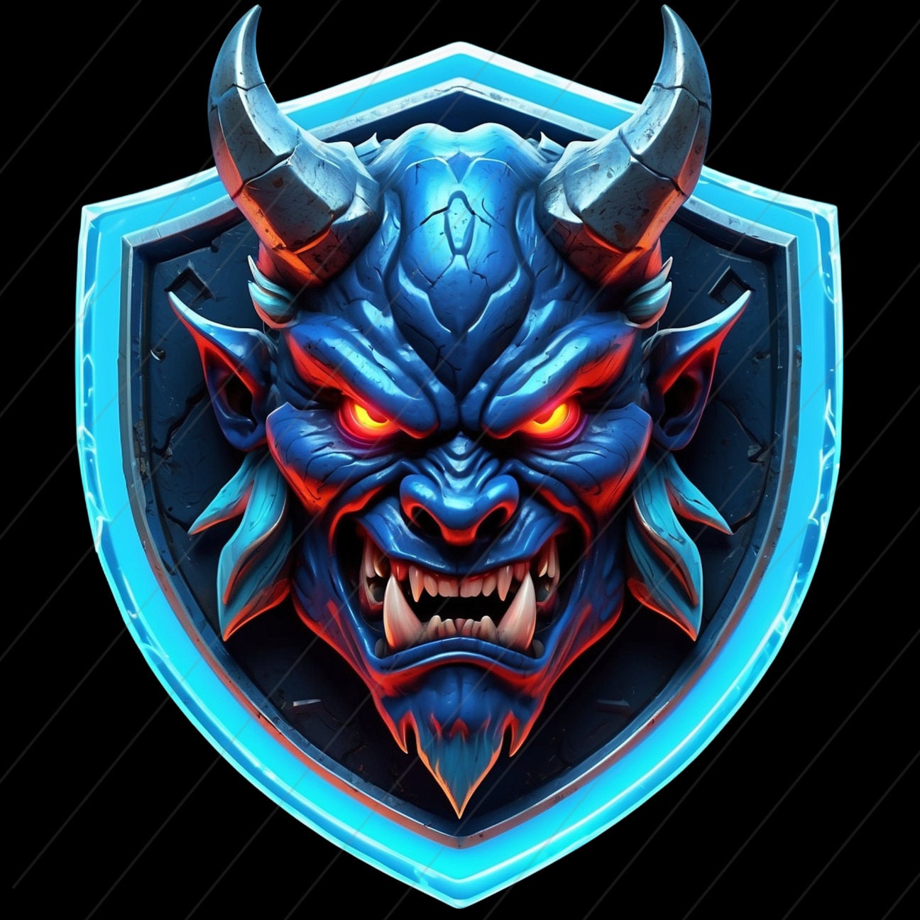 Cyberpunk Oni Mask Shield Twitch Kick Sub Bit Badges for Streamers ...