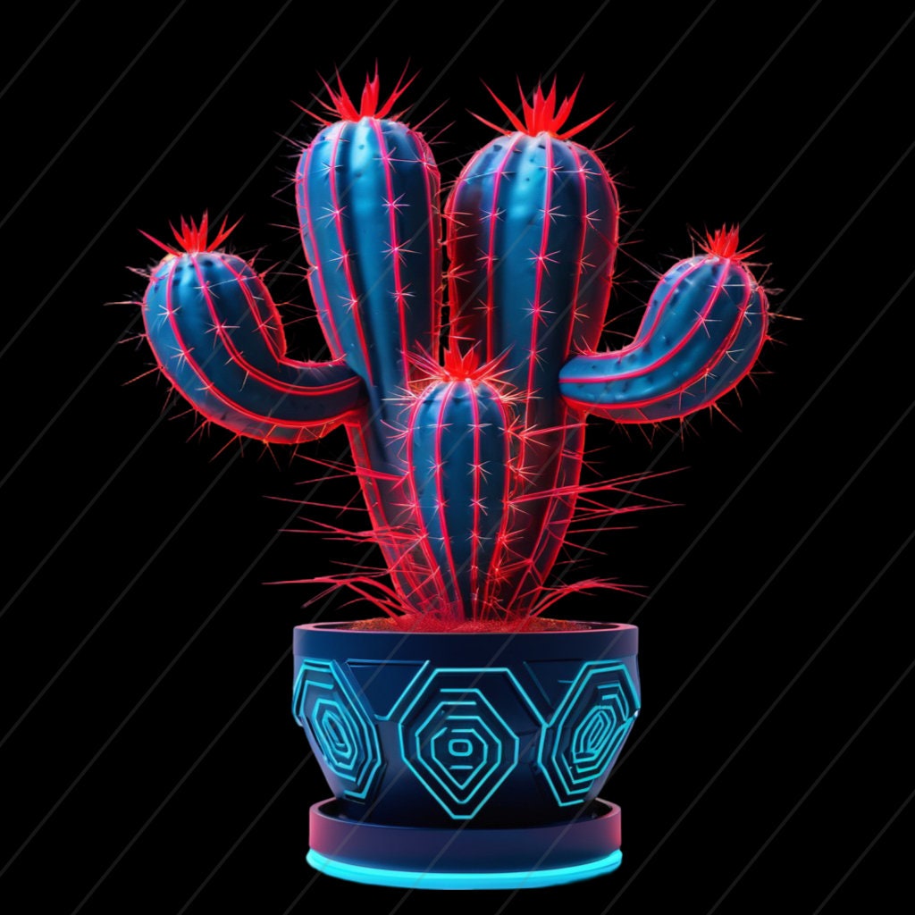 Neon Cactus Twitch Sub Bit Badges for Streamers,vtubers,40 Glowing ...