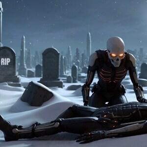 Cyberpunk Dystopian Skull Graveyard Virtual Background Vtuber Twitch ...