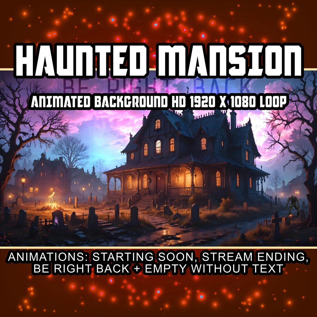Haunted Mansion Animated Virtual Background Vtuber Twitch Streaming ...