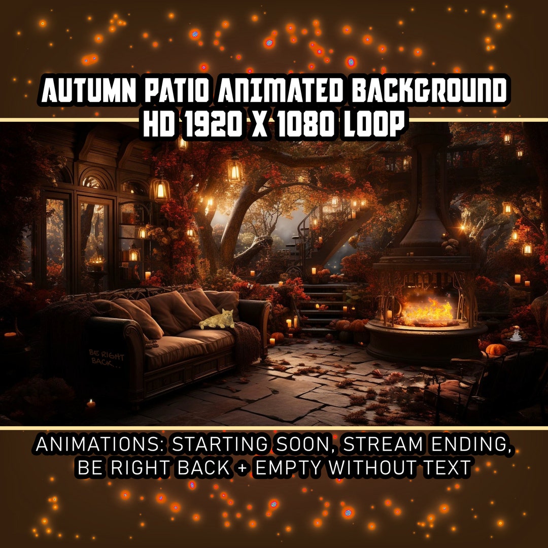Cozy Autumn Garden Animated Virtual Background Vtuber Twitch Streaming ...