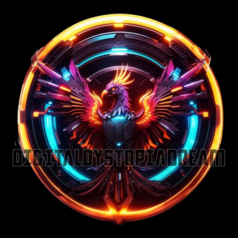 Phoenix Cyberpunk Twitch Sub Bit Badges for Streamers, Vtuber ,32 ...