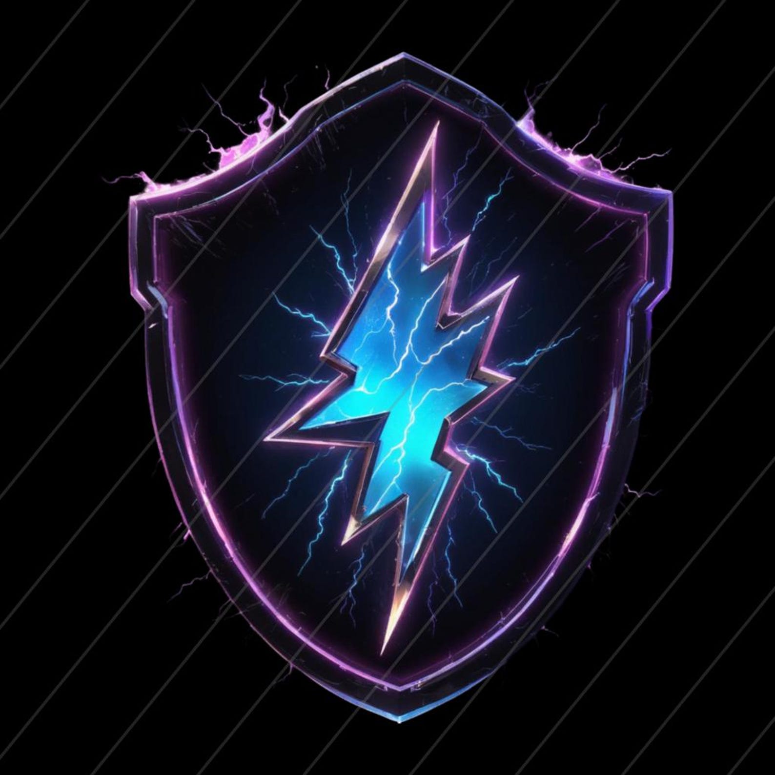 40 Neon Lightning Bolt Shields Twitch Kick Sub Bit Badges for Streamers ...