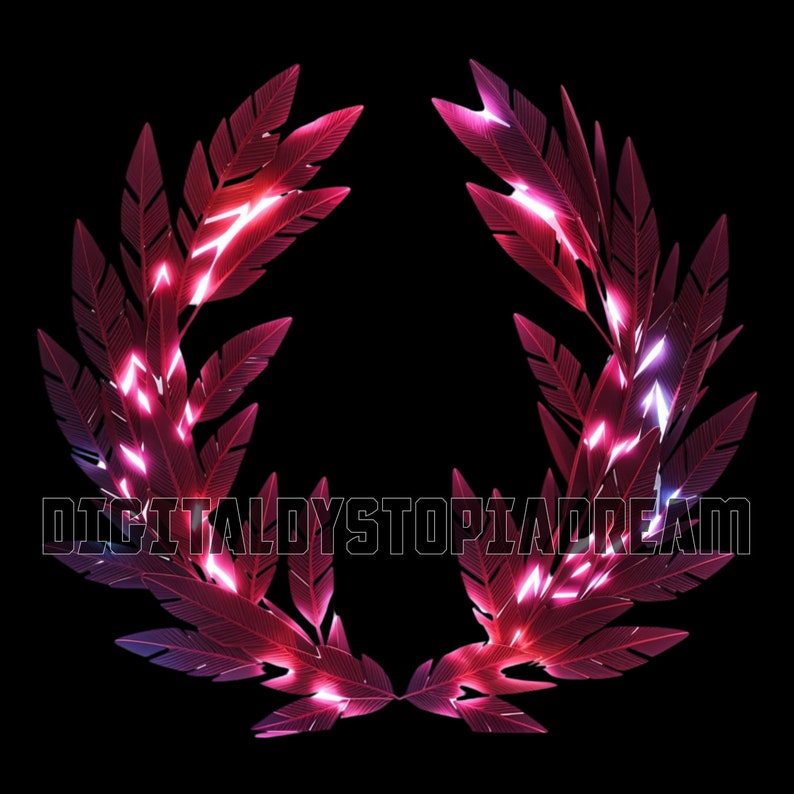 Cyberpunk Neon Laurel Wreath Twitch Kick Sub Bit Badges for Streamers ...