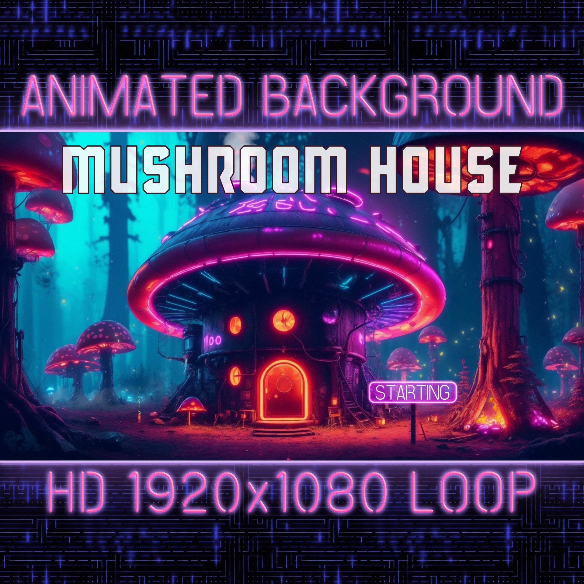 Cyberpunk Mushroom House in the Woods - Animated Vtuber Twitch ...