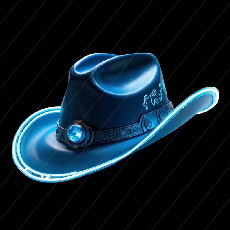 Neon Cowboy Hats Twitch Sub Bit Badges for Streamers,vtubers,40 ...