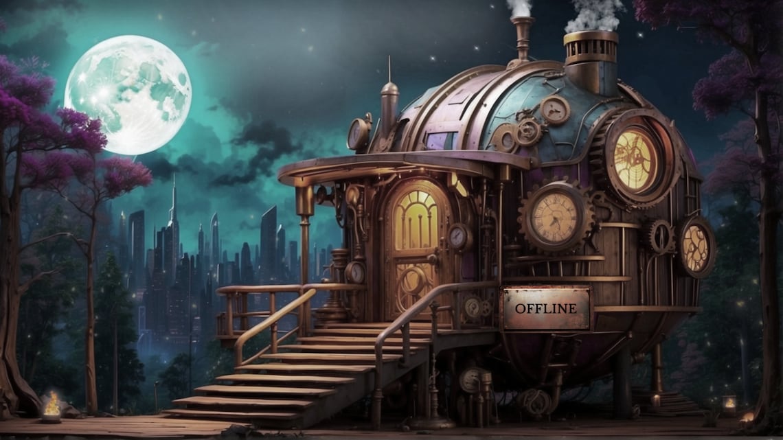 Steampunk Cabin Animated Virtual Background Vtuber Twitch Streaming Moving Wallpaper Loop,retro ...