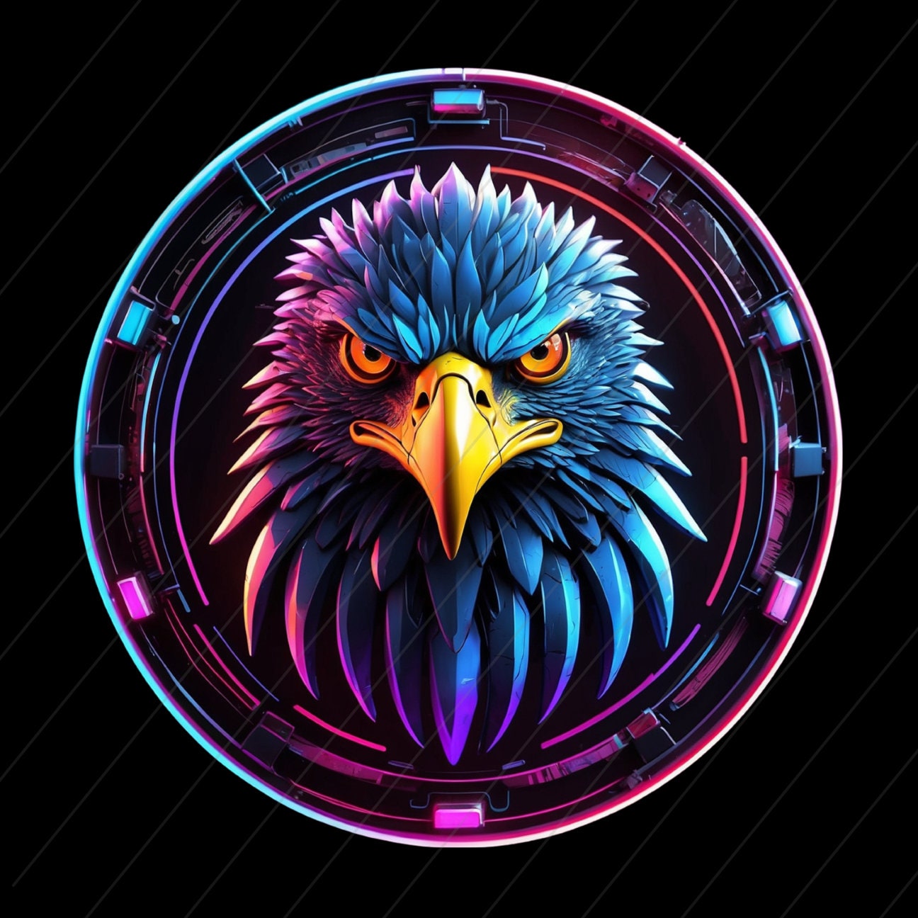 Cyberpunk Angry Eagle Twitch Kick Sub Bit Badges 4 Streamers,vtubers ...