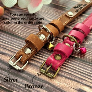 Personalized Leather Cat Collar, Custom Kitten Collar - Etsy