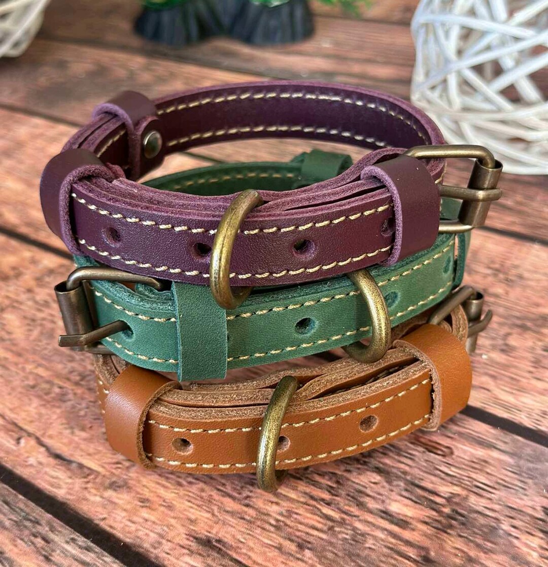 Custom Personalized Cute Leather Cat Collar Leather Kitten - Etsy