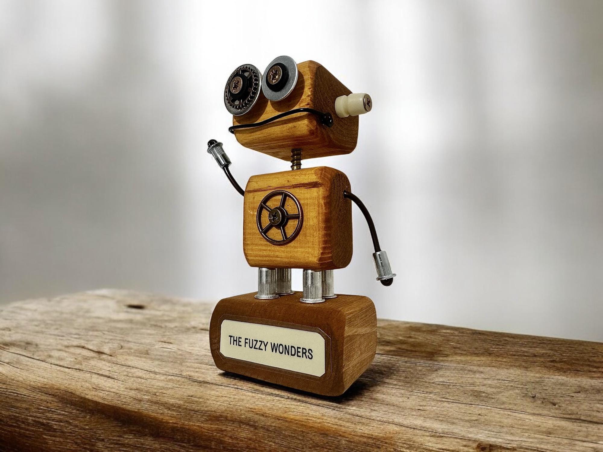 Theodorus - Wooden Steampunk Robot Trophy (customisable) (scifi Fantasy ...