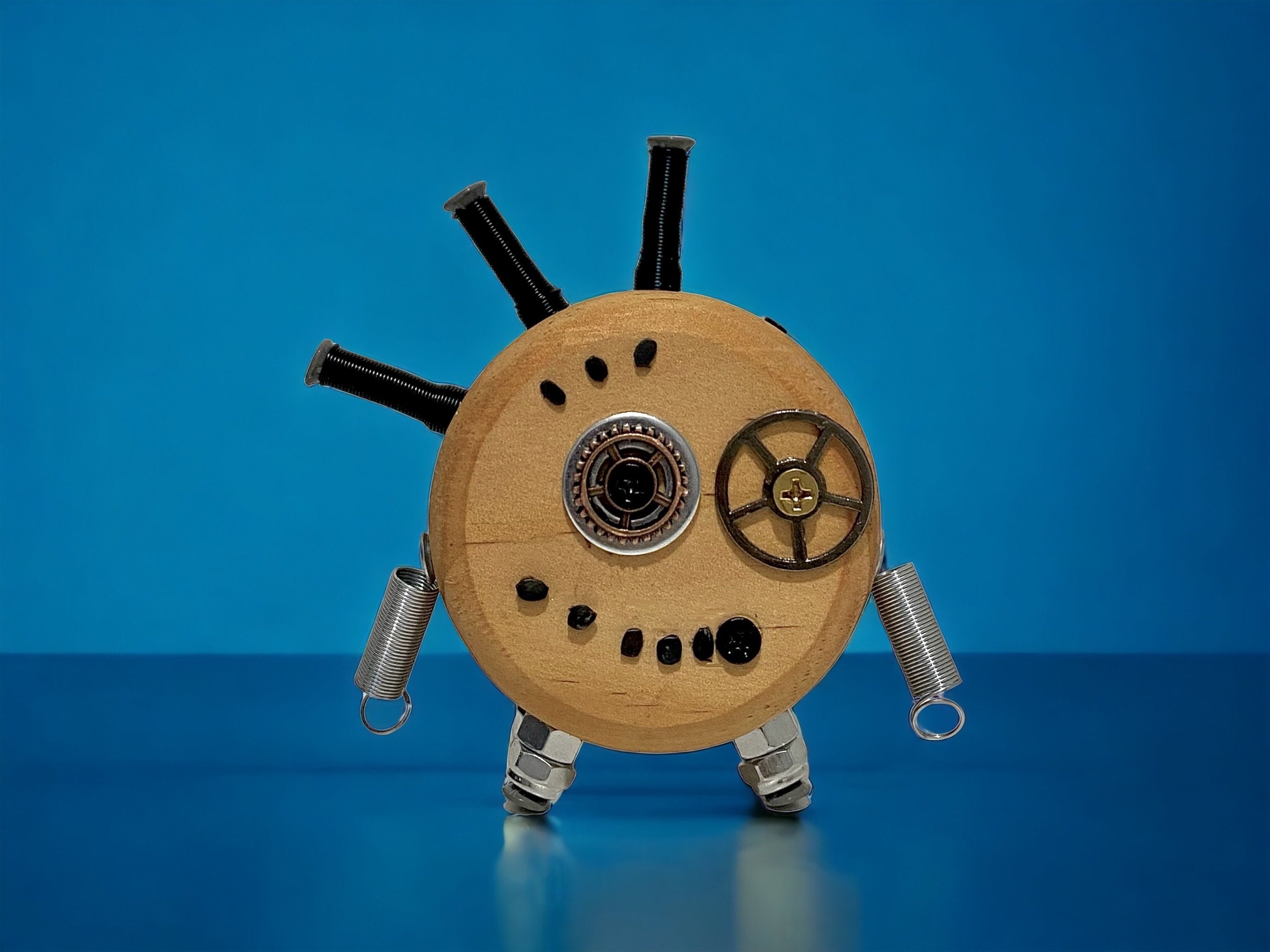 Oscar Wooden Steampunk Robot scifi Fantasy Odd Strange Unique Art Steam ...