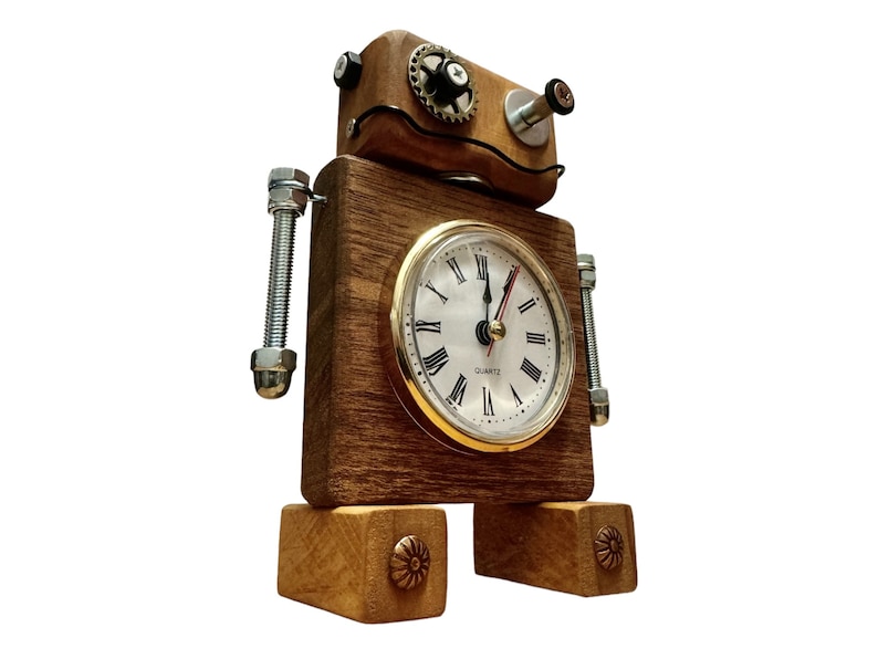 Timothy Wooden Steampunk Robot Clock scifi Fantasy Strange Unique ...
