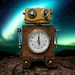 Timothy Wooden Steampunk Robot Clock Arabic Numerals scifi Fantasy ...