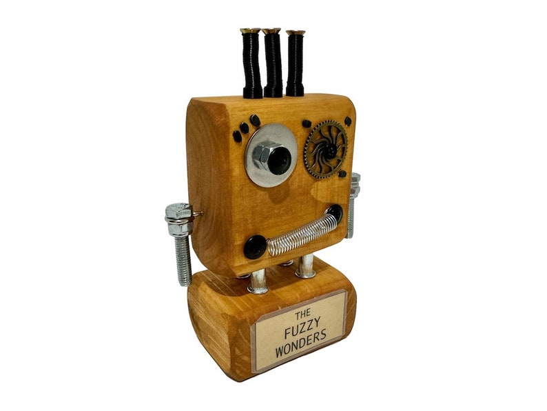 Winfredus - Wooden Steampunk Robot Trophy (customisable) (scifi Fantasy ...