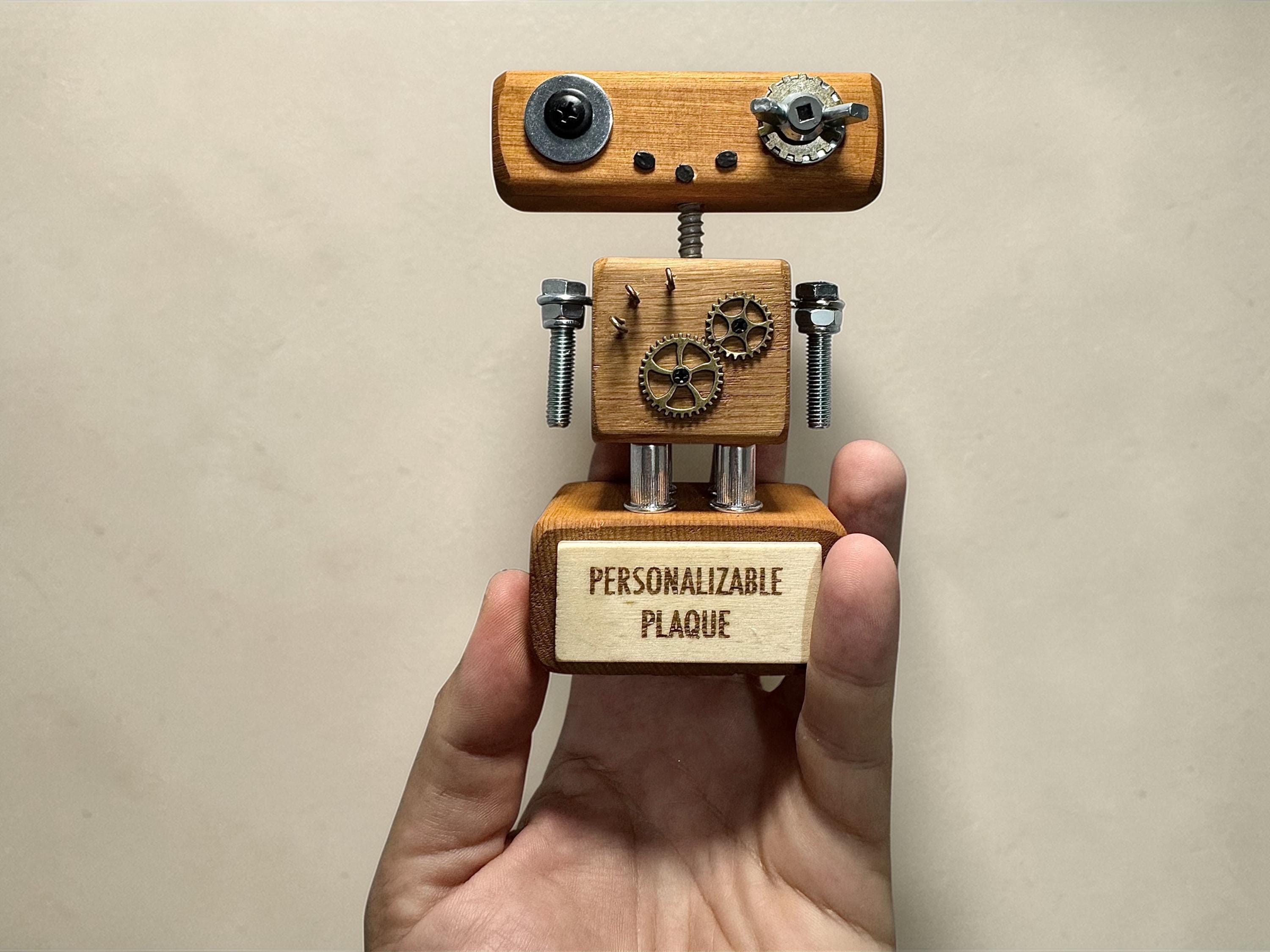 Wooden Steampunk Robot Trophy – Unique Sci-fi Industrial Award ...