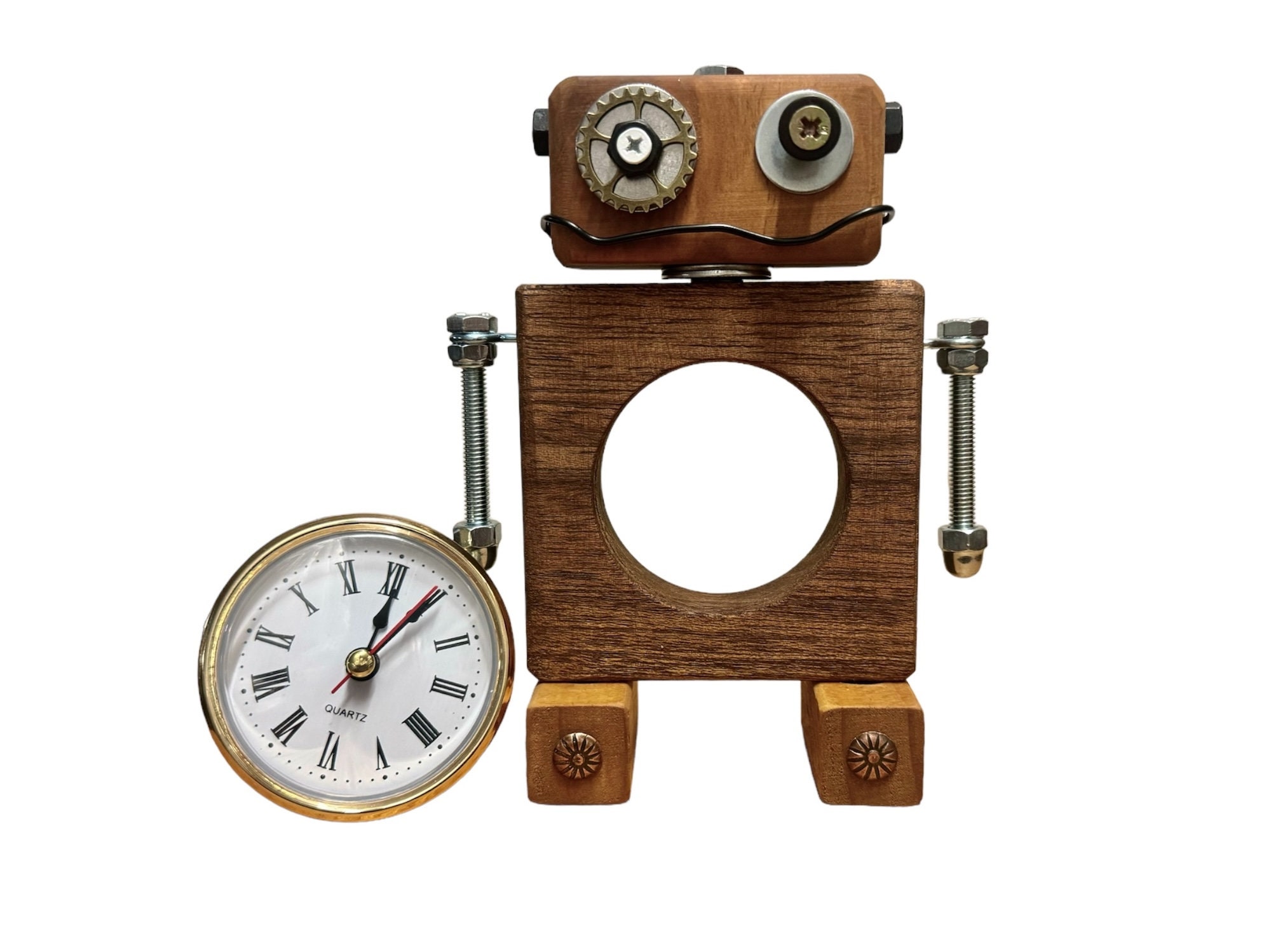 Timothy Wooden Steampunk Robot Clock scifi Fantasy Strange Unique ...