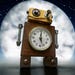 Timothy - Wooden Steampunk Robot Clock - Arabic Numerals (scifi Fantasy ...