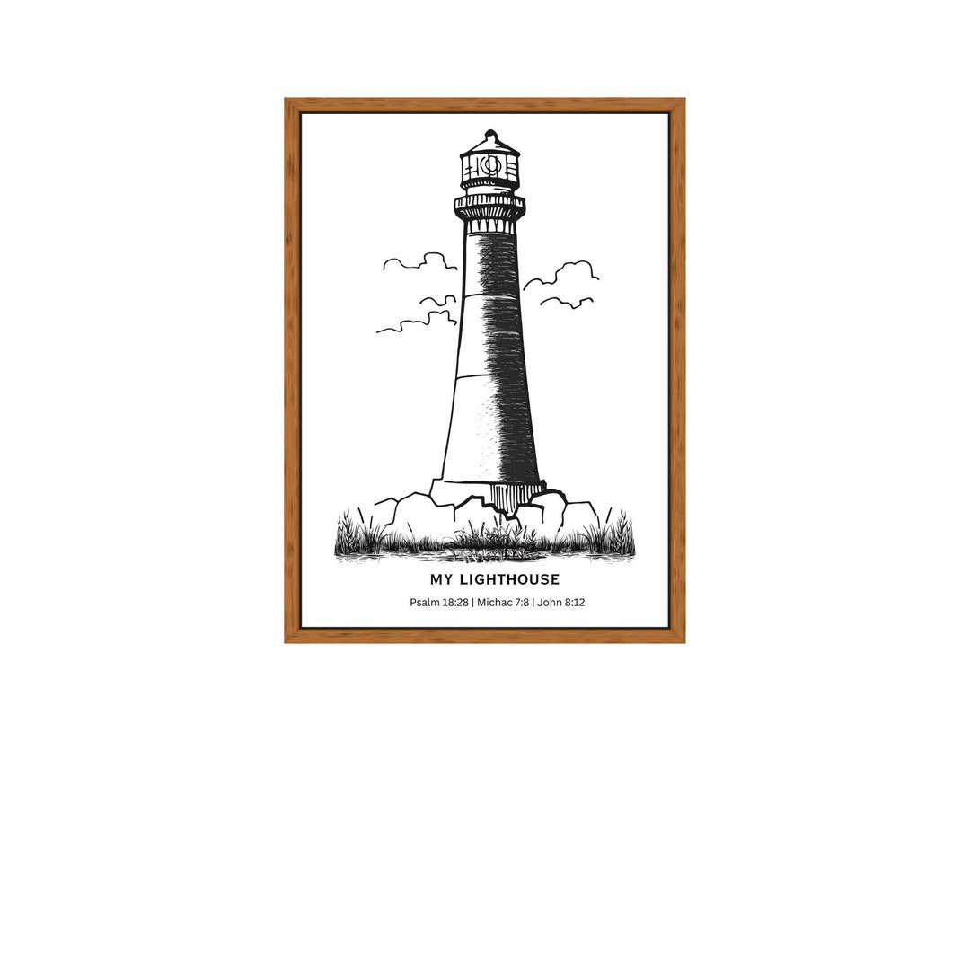 Bible Sketches, My Lighthouse Print, DIGITAL PRINT, I Am the Light of ...