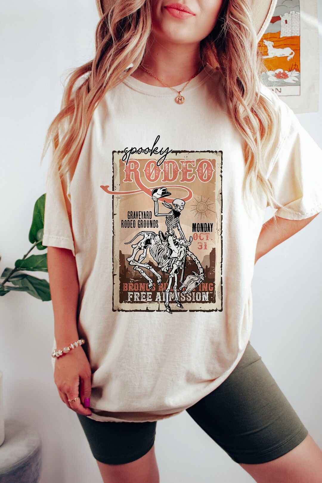 Vintage Halloween Rodeo Poster | Western Halloween Spooky Skeleton ...