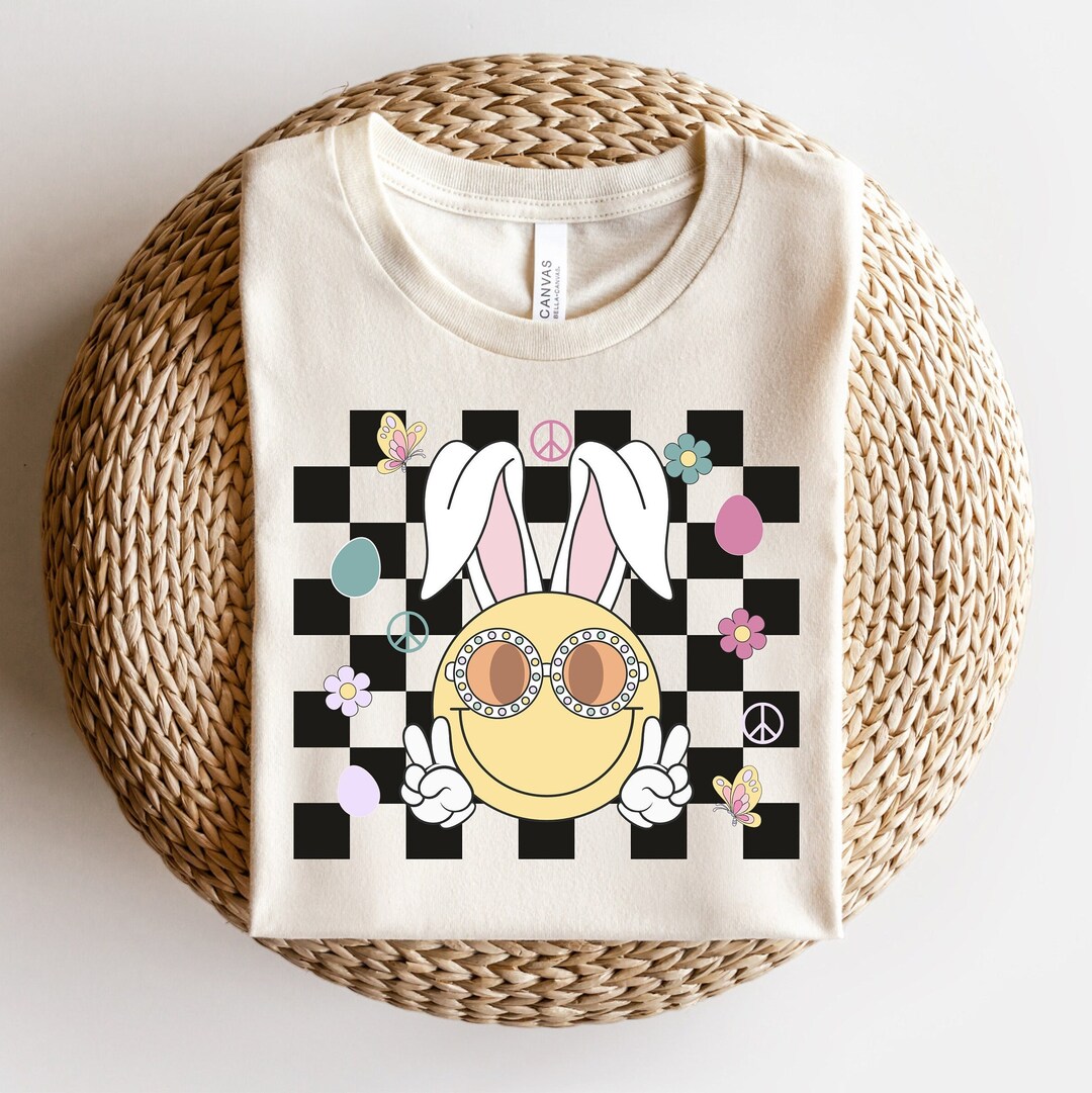 Retro Easter Png, Easter Bunny Smiley Face Png, Easter Sublimation ...