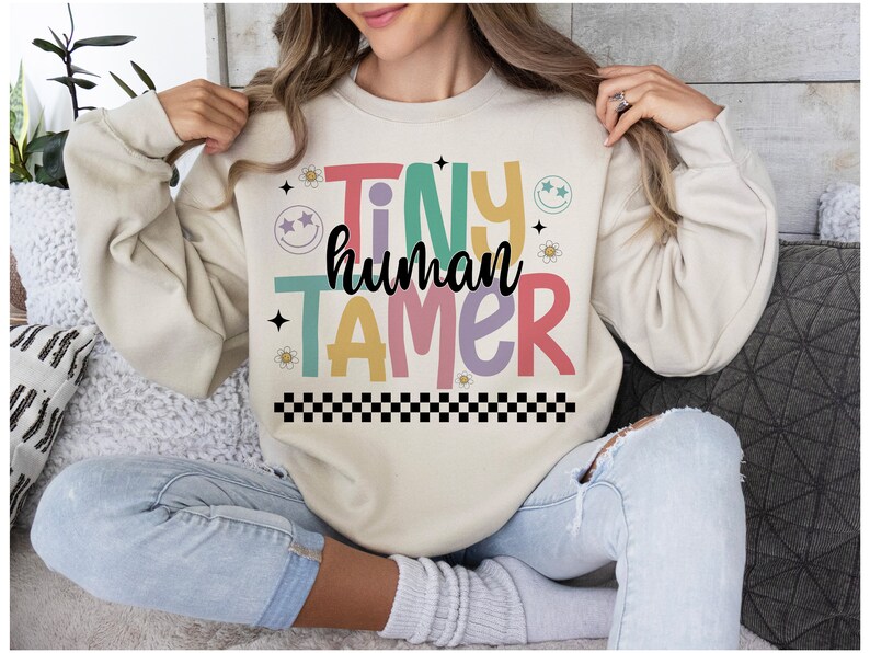 Tiny Human Tamer Sublimation PNG, Mama Shirt Sublimation File, Funny ...