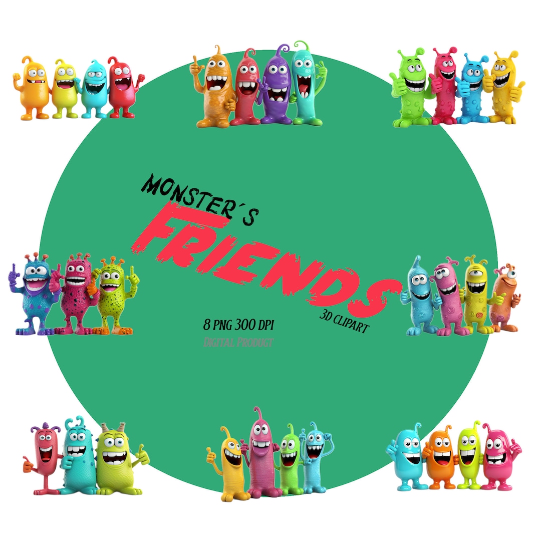 8 Monsters Friend Pack Clipart PNG Fantasy Fantasy Clipart Monster ...