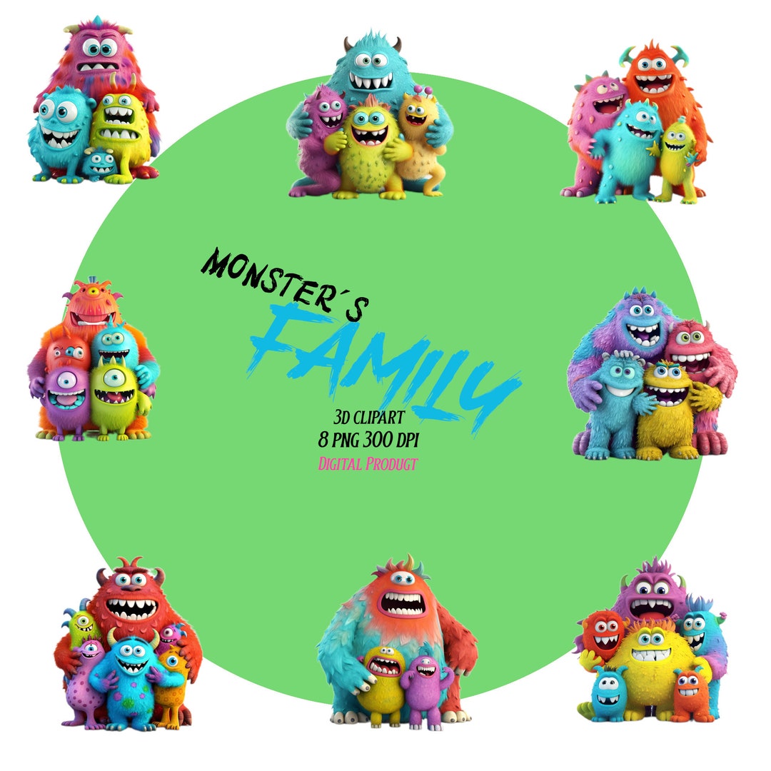 8 Monsters Family Pack Clipart PNG Fantasy Fantasy Clipart Monster ...