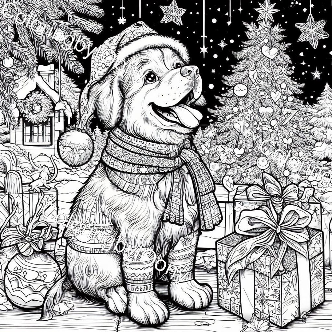 Coloring Pages, Christmas Theme /coloring Pages, Christmas Theme - Etsy
