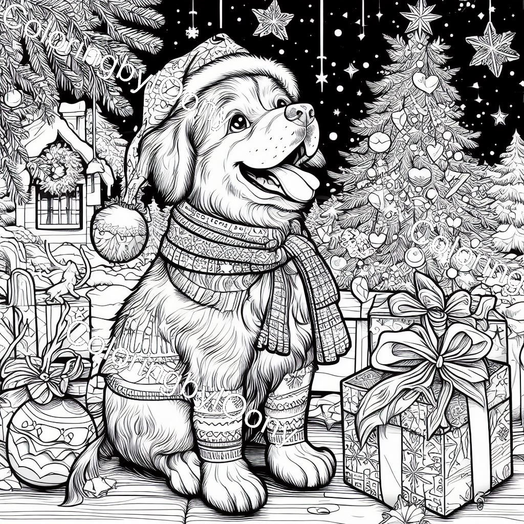 Coloring Pages, Christmas Theme /coloring Pages, Christmas Theme - Etsy