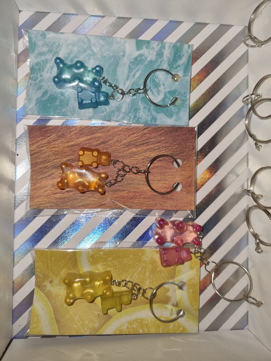 Double Teddy Bear Keyrings - Etsy