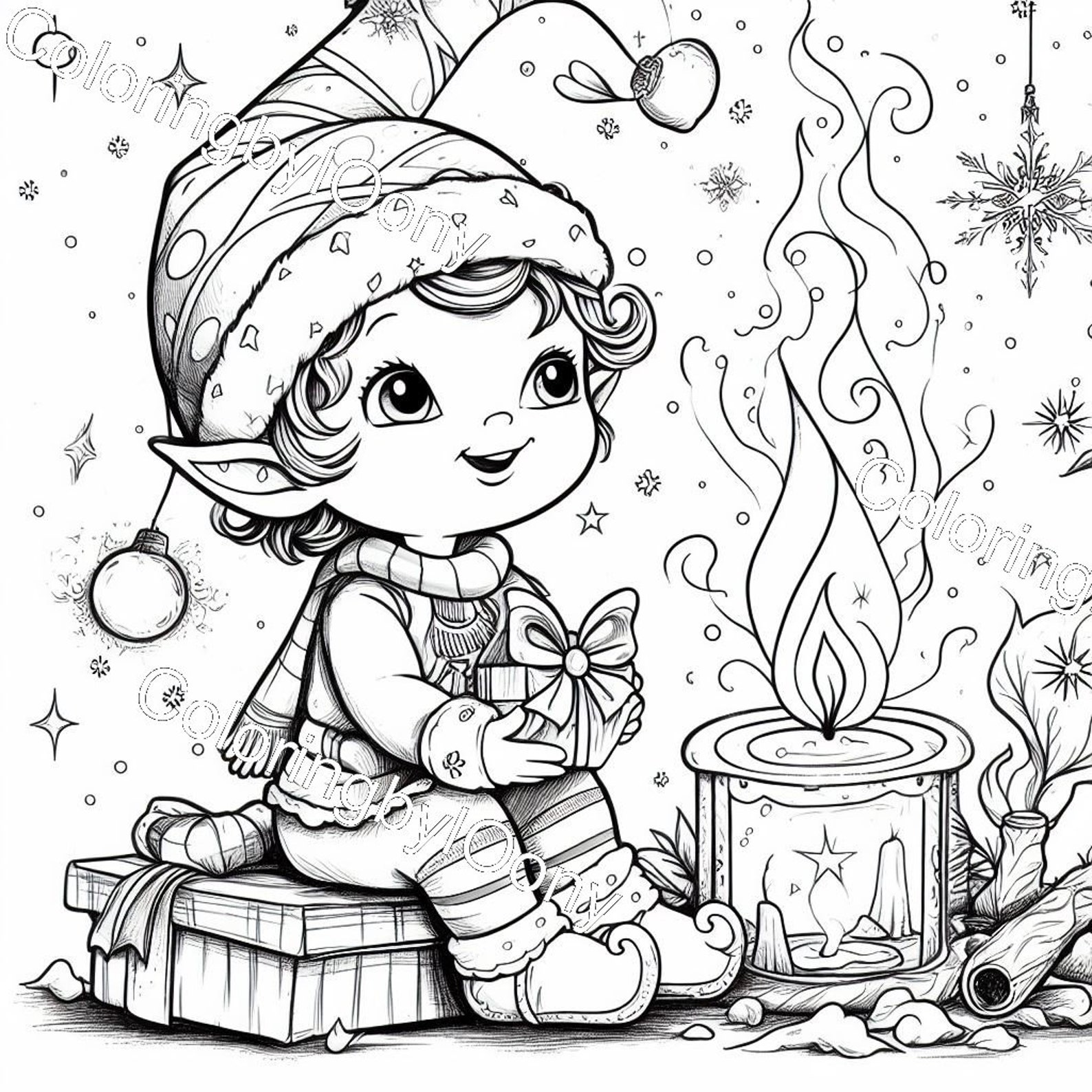 Coloring Pages, Christmas Theme /coloring Pages, Christmas Theme - Etsy