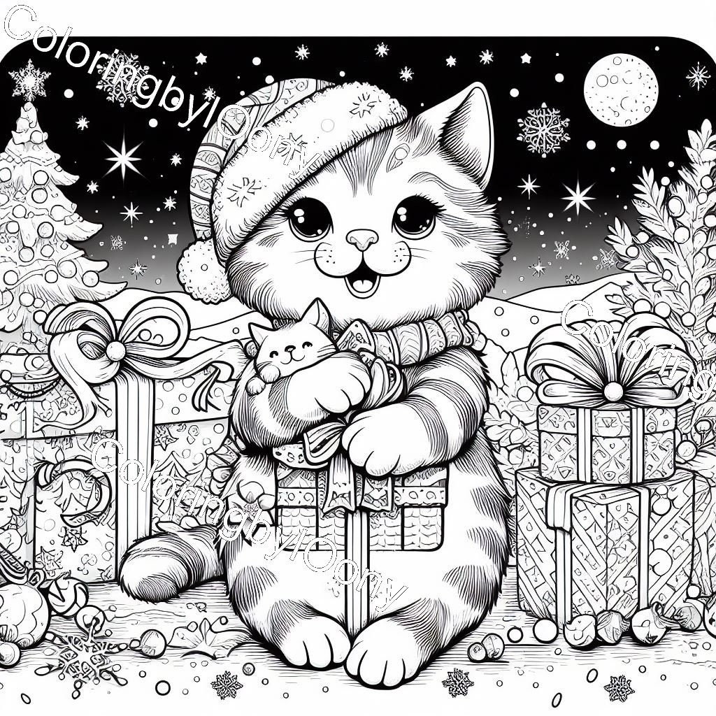 Coloring Pages, Christmas Theme /coloring Pages, Christmas Theme - Etsy