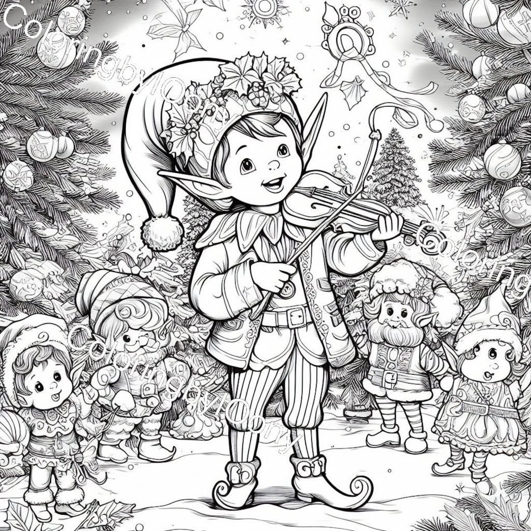 Coloring Pages, Christmas Theme /coloring Pages, Christmas Theme - Etsy ...