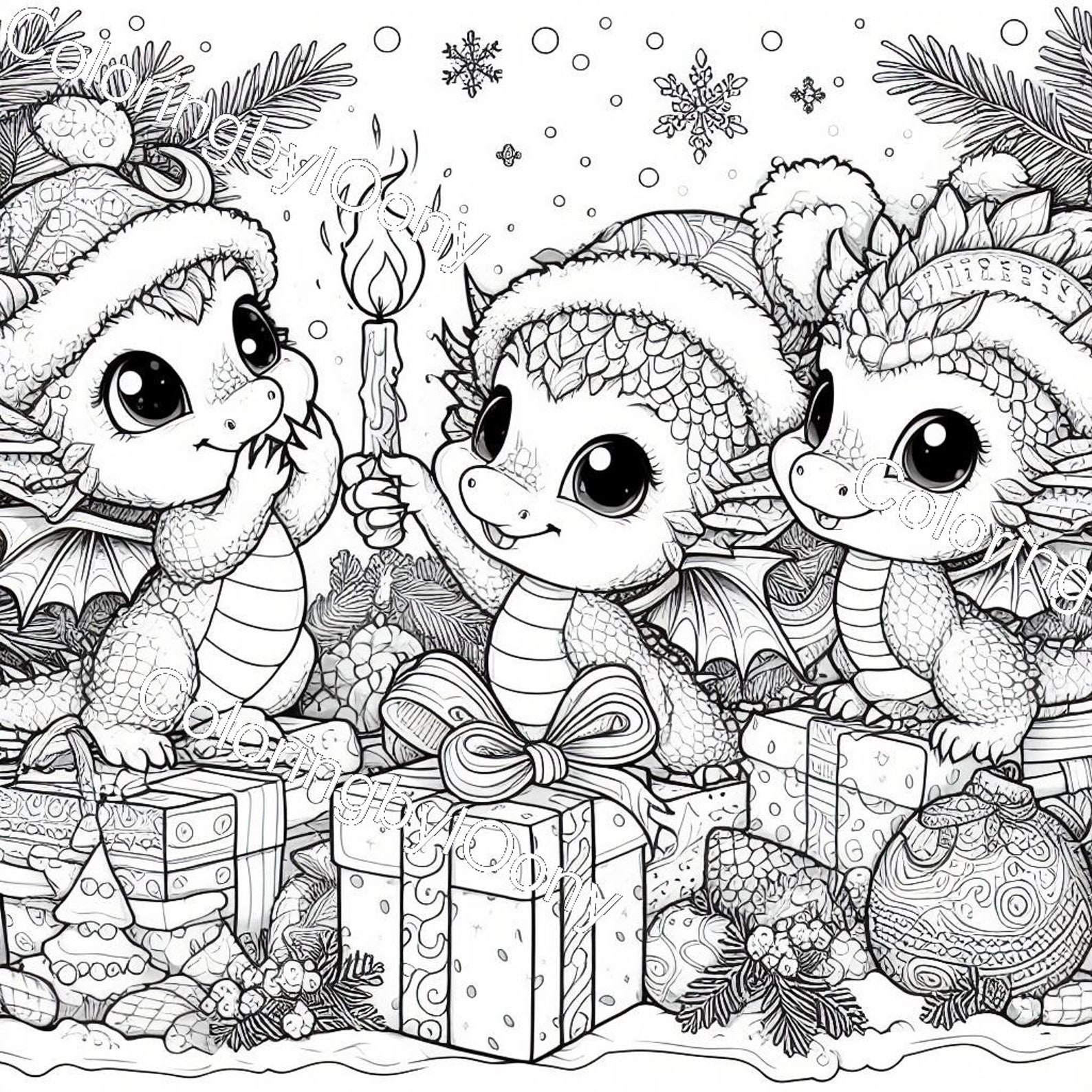 Coloring Pages, Christmas Theme /coloring Pages, Christmas Theme - Etsy