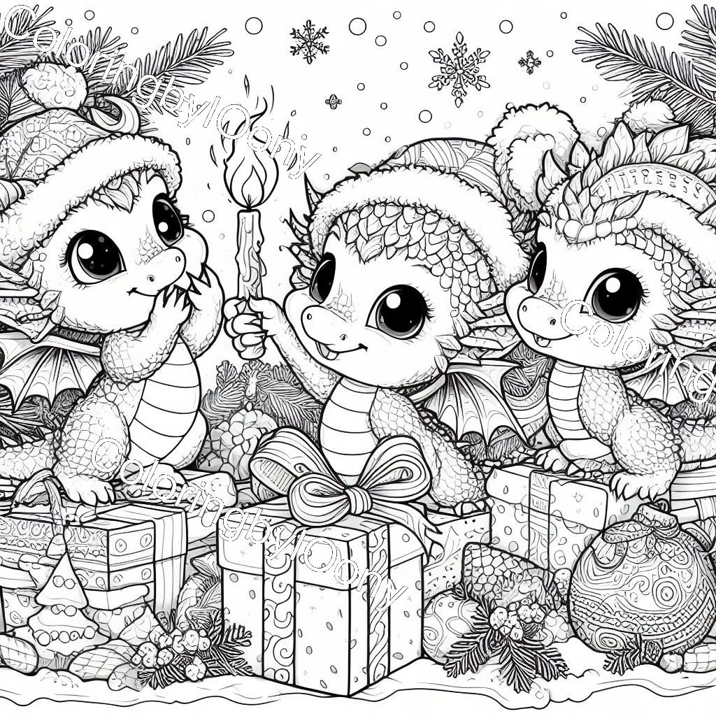 Coloring Pages, Christmas Theme /coloring Pages, Christmas Theme - Etsy