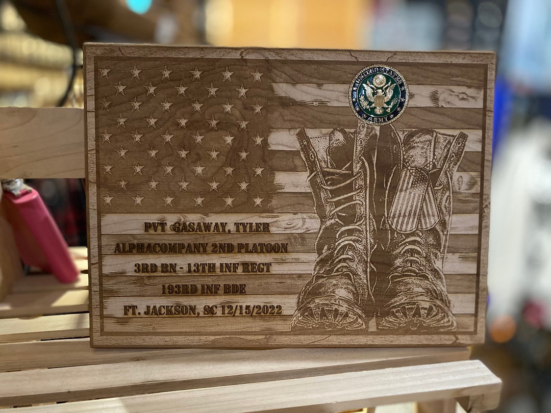 Personalized Army Graduation Plaque: American Flag BCT/AIT Gift - Etsy
