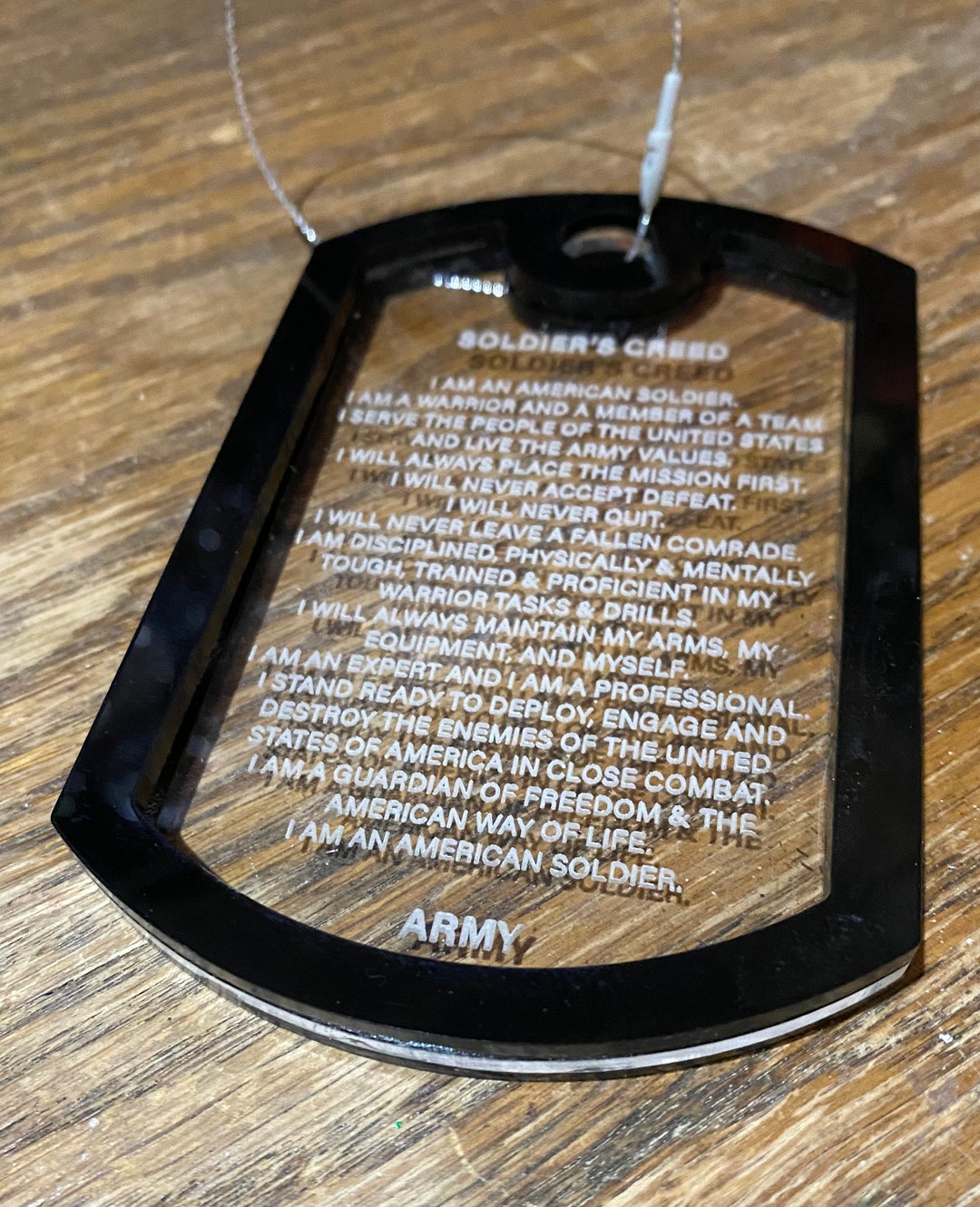 Army Value or Soldier Creed - Acrylic Dog Tag - Etsy