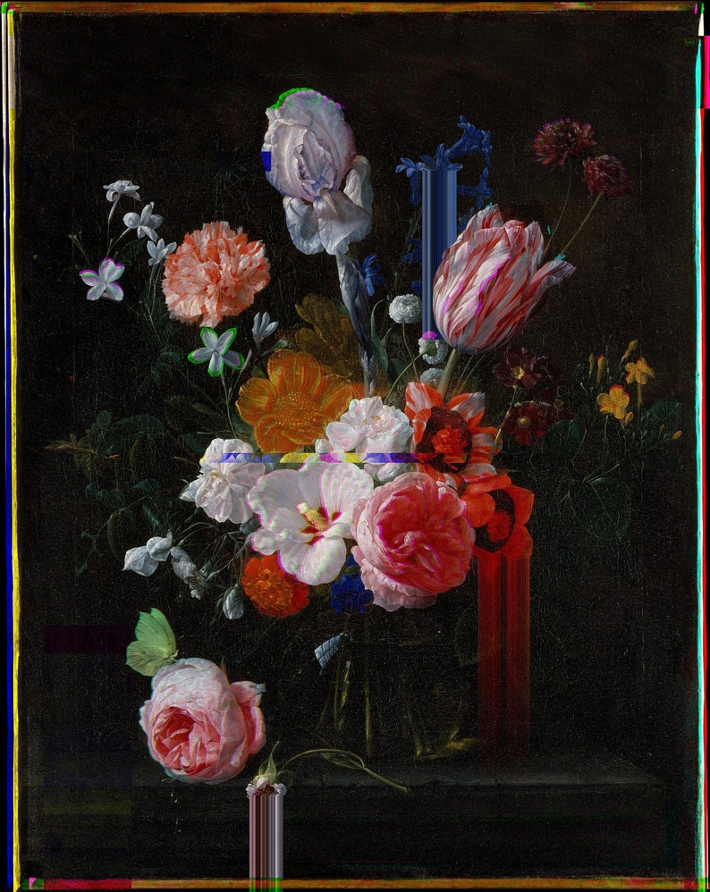Flower Glitch Art 1 - Etsy