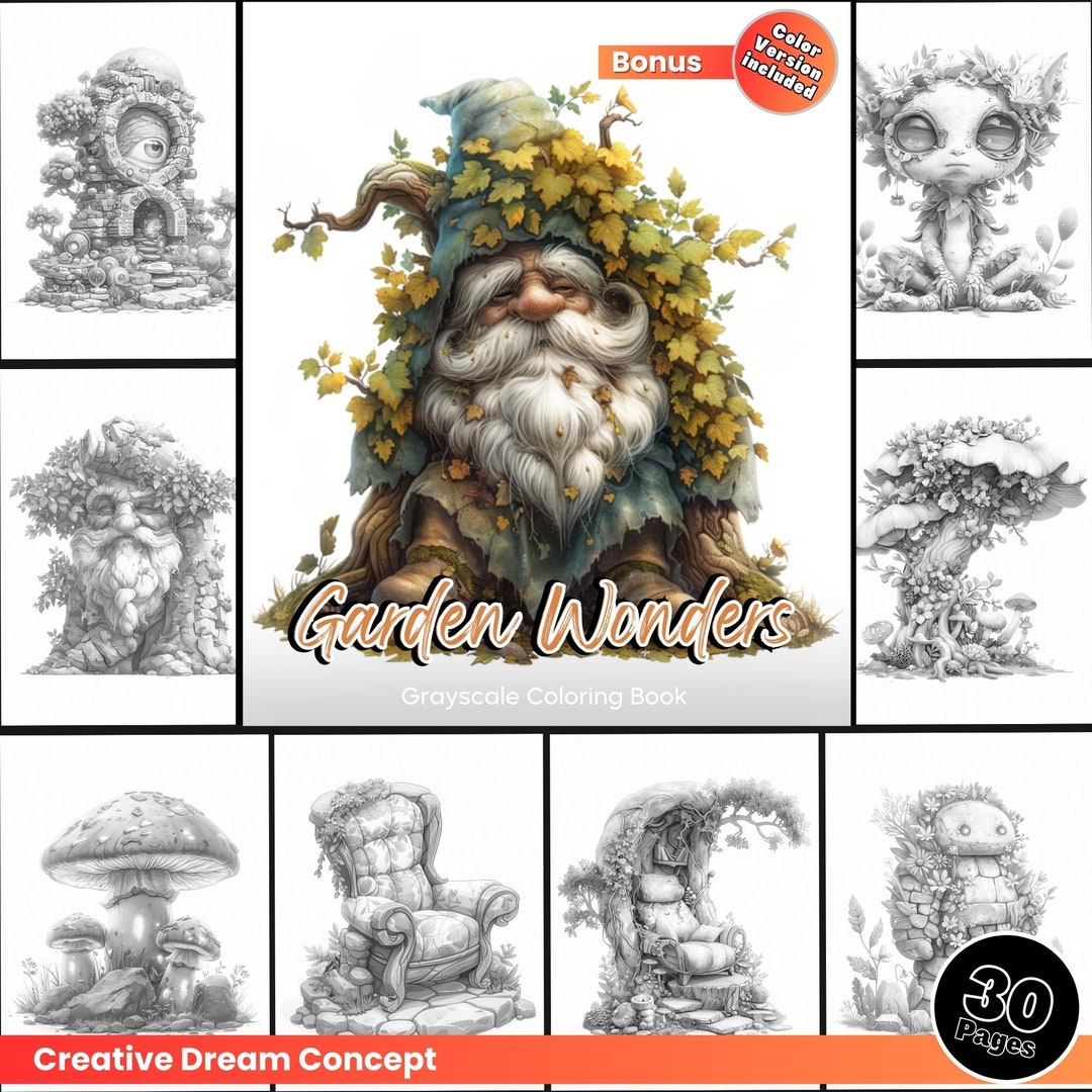 Garden Wonders Coloring Page for Adults Cute Creatures Coloring Book ...