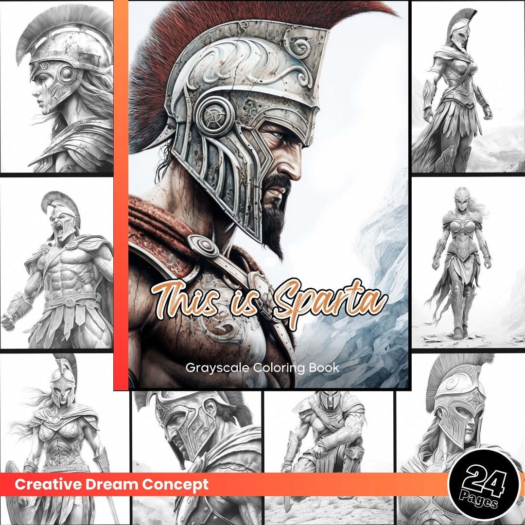 This is Sparta Coloring Page for Adults Female Warriors Coloring Book ...
