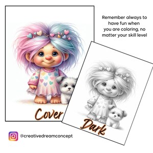 Troll Life Coloring Page for Adults Cute Little Trolls Coloring Book ...