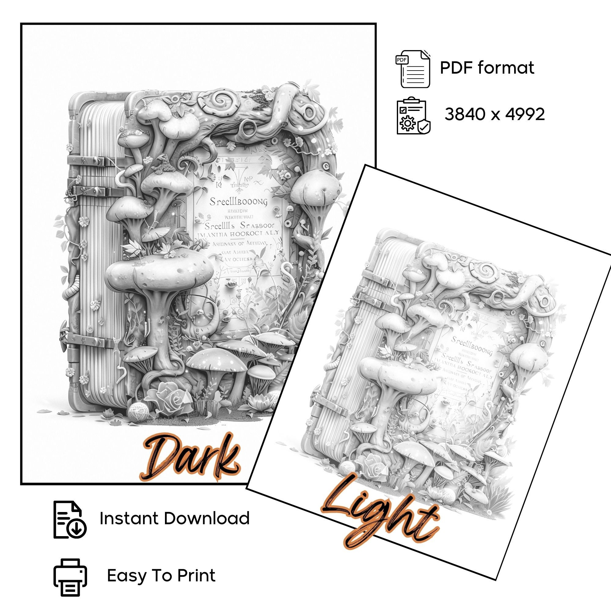 Books of Wonders Coloring Page for Adults Fantasy World Coloring Book ...