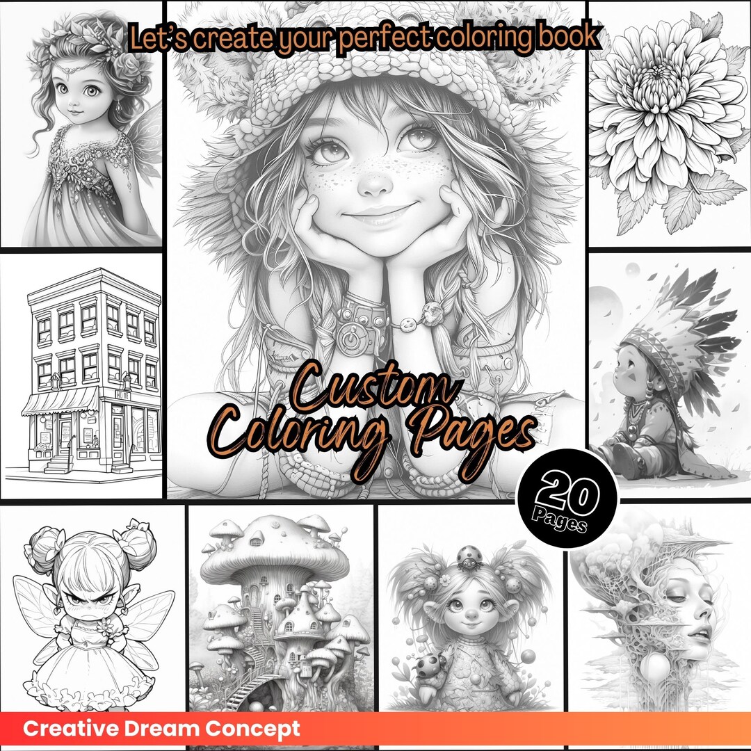 Custom Coloring Pages Bundle Request 30 Pages You Will Design and I ...