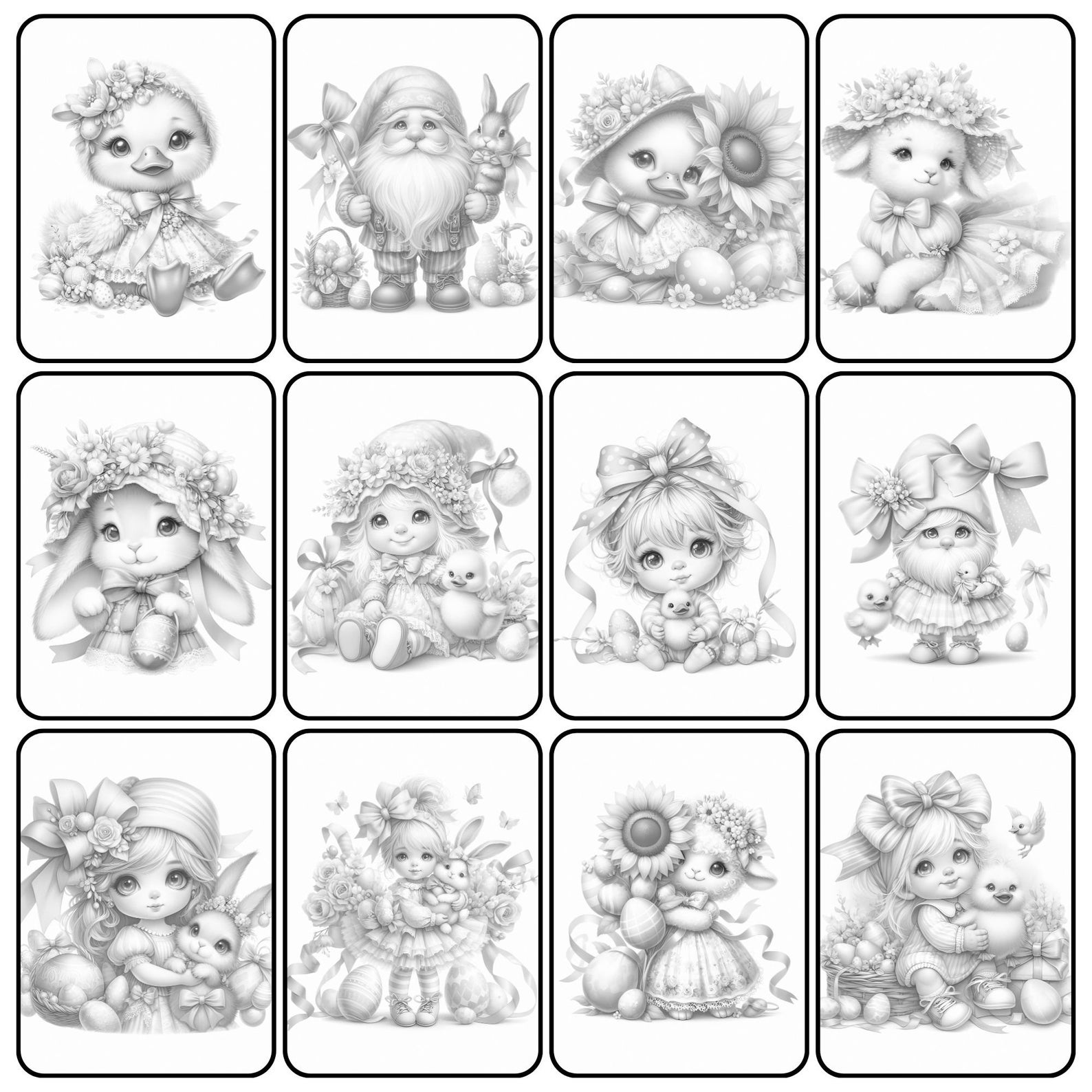 Eggs Bonanza Coloring Page for Adults Cute Easter Coloring Book With ...