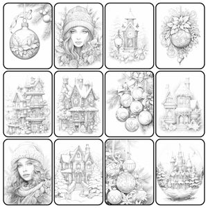 Christmas Decor Coloring Page for Adults Xmas Coloring Book for Kids ...