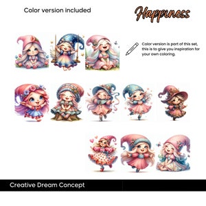 Happiness Coloring Page for Adults Cute Girl Happy and Cheerful ...