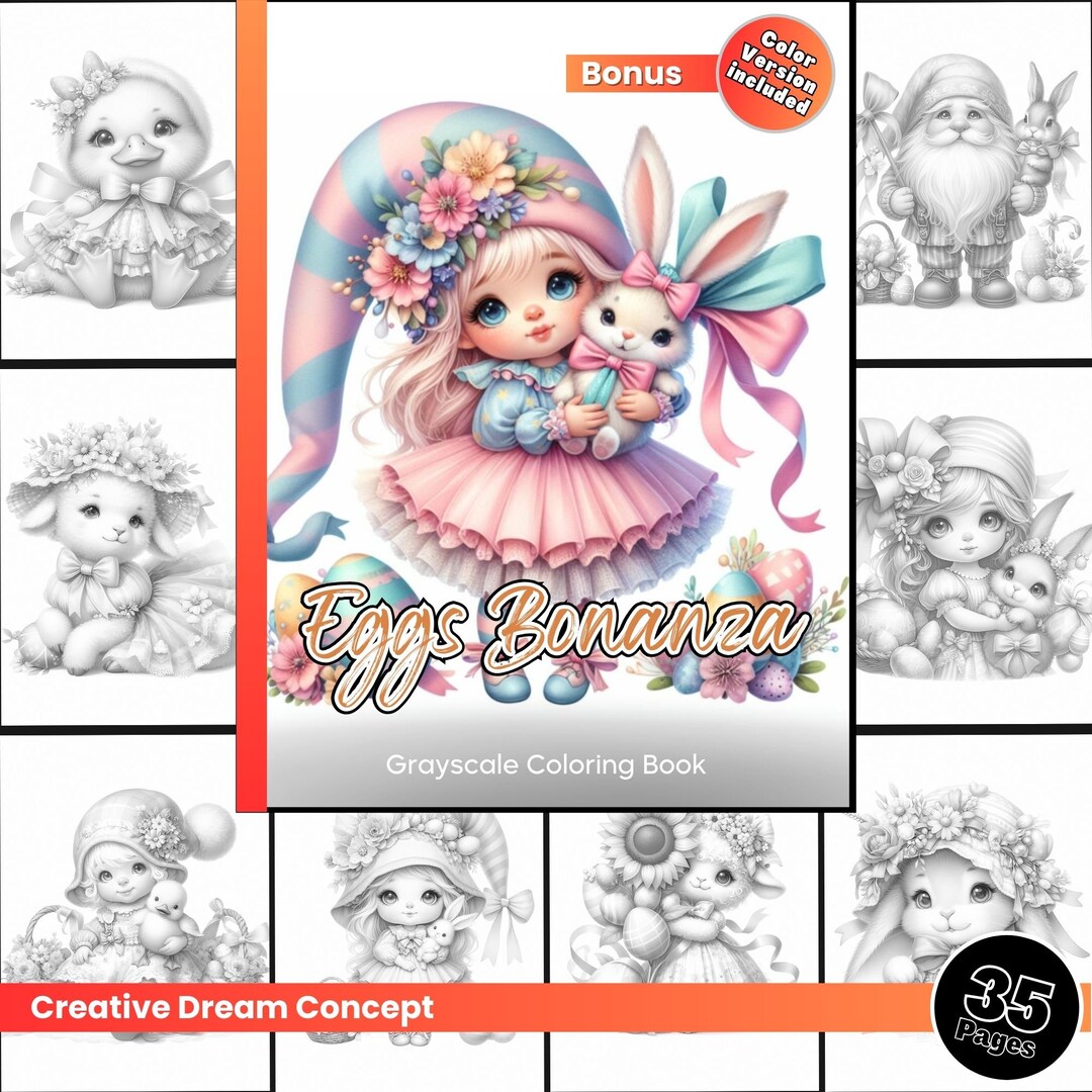 Eggs Bonanza Coloring Page for Adults Cute Easter Coloring Book With ...