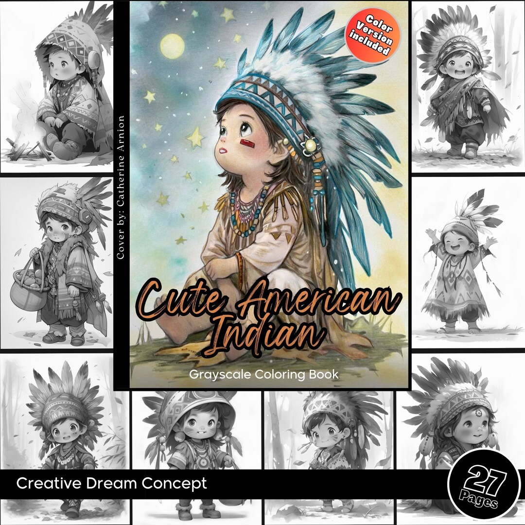 Cute Native American Coloring Page for Adults Native American Coloring ...